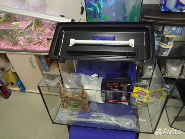 Аквариум прямоугольный 120 литров комплект с рыбка