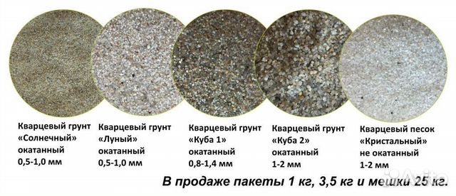Кварцевый грунт для аквариумов
